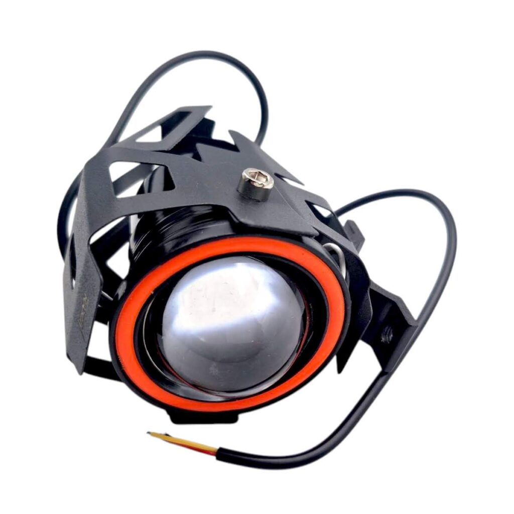 Faro LED lupa ojo ángel rojo luz blanca estrobo – Motos Premium