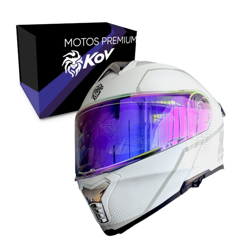 Casco Thunder Waves Blanco XL Kov Original – Motos Premium